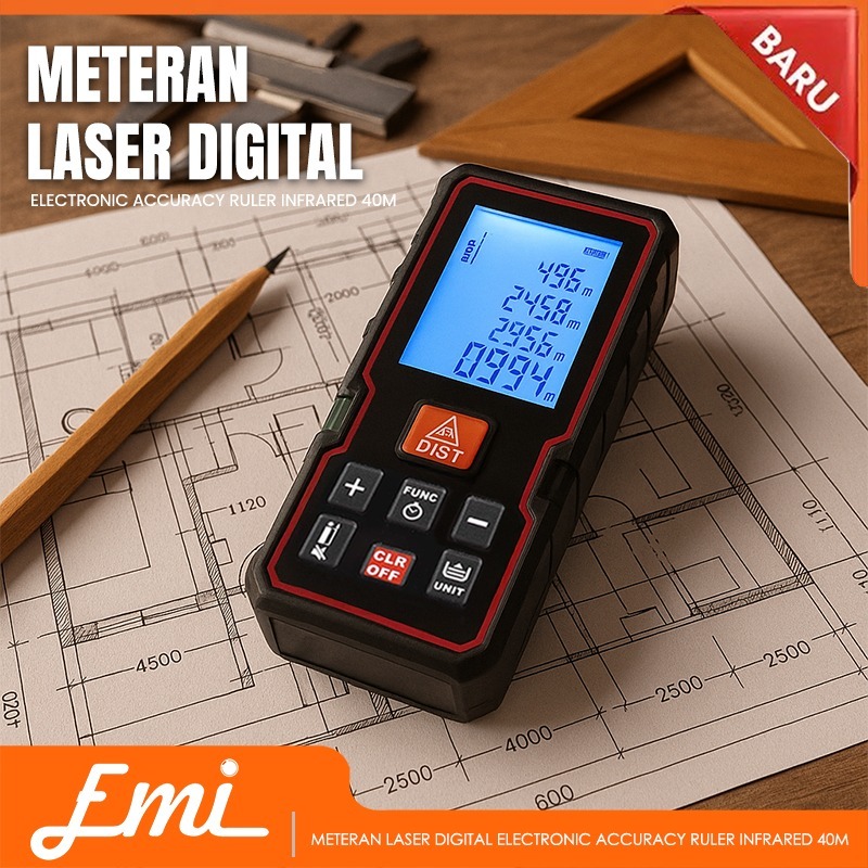 Jual Meteran Laser Digital Electronic Accuracy Ruler Infrared 40M ...