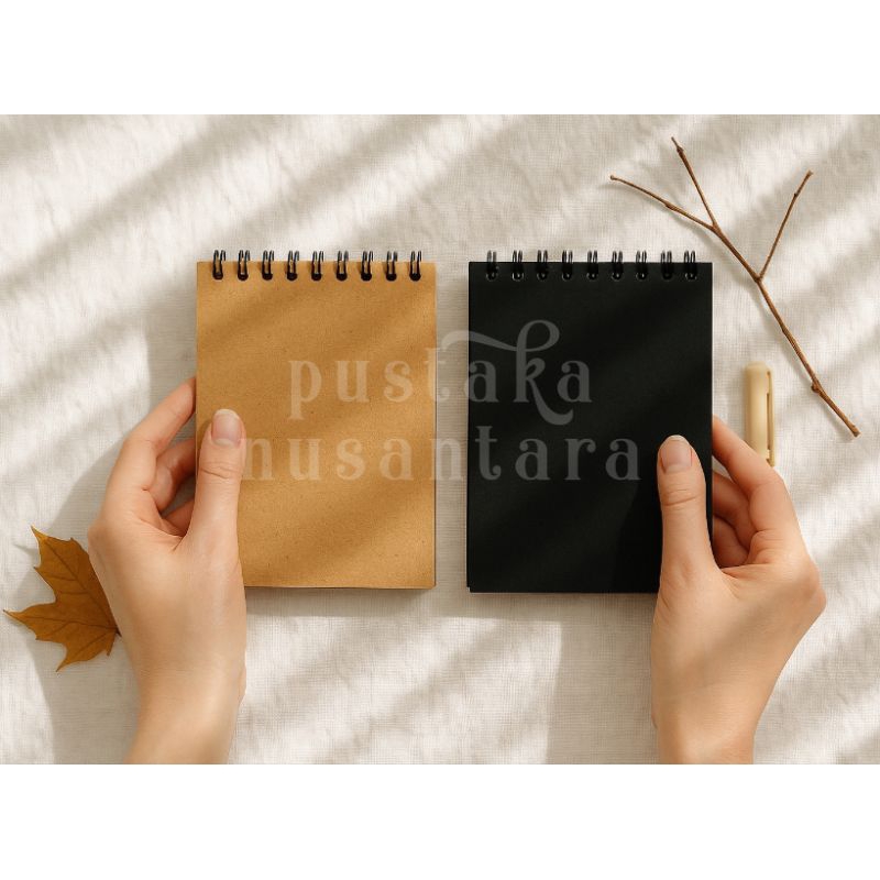 Jual Notebook Mini B7 (50 lembar) - Buku Saku Polos Spiral Cover Coklat ...