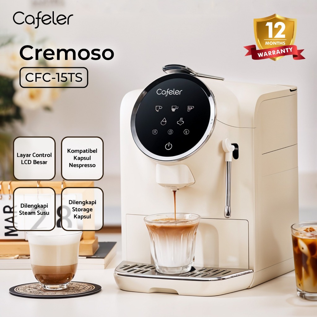 Jual Cafeler Mesin Kopi Kapsul 2 Thermoblock + Milk Frother Steam Wand ...