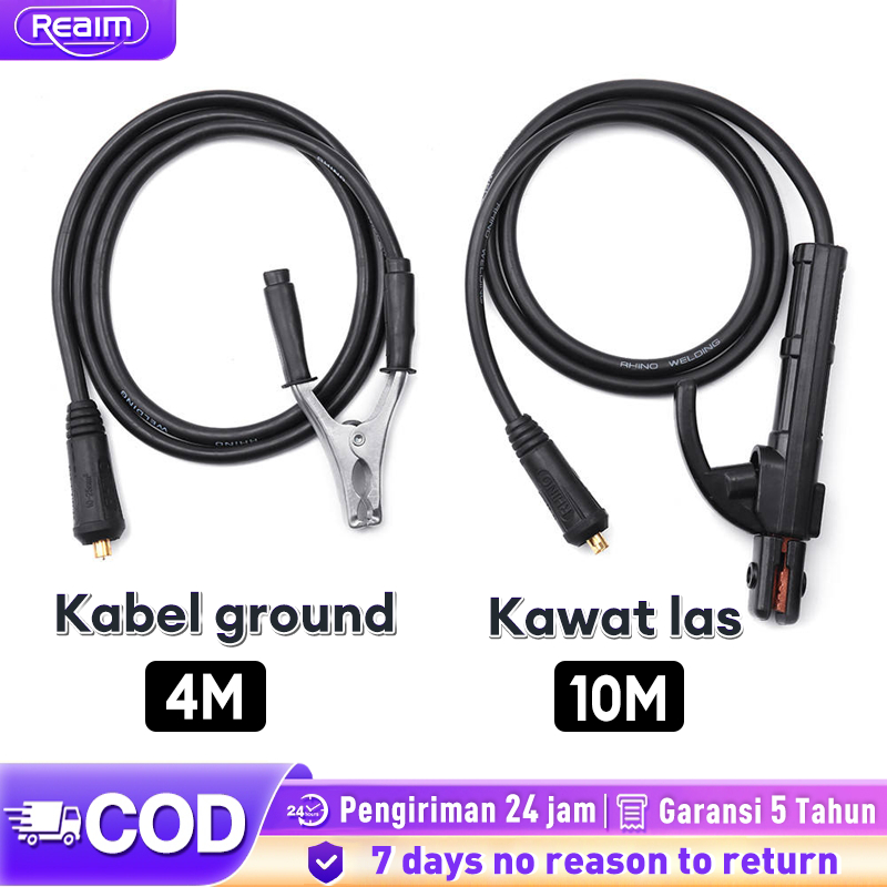 Jual REAIM Kabel las set 10m Kabel ground 4m Paket Set Tang Las plus ...