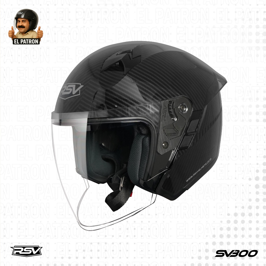 Jual SV300 CARBON GLOSSY (HELM ORIGINAL RSV - DOUBLE VISOR - HALF FACE ...