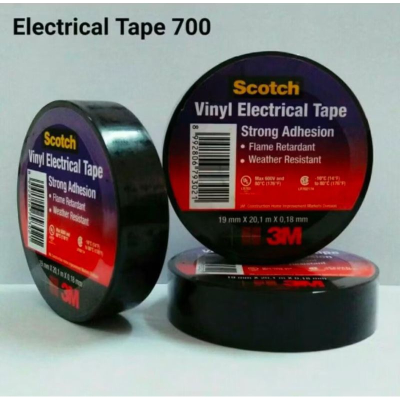 Jual 3M Scotch Vinyl Electrical Tape / Isolasi Listrik 19mm x 20.1m ...