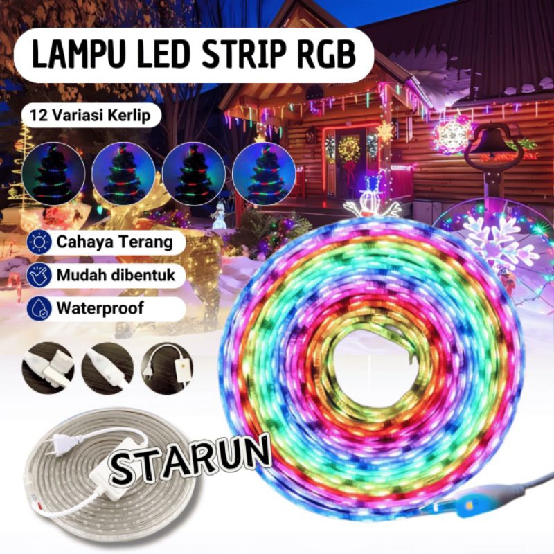 Jual Paket lampu selang 2835/3528 rgb/warna warni/lampu strip rgb ...