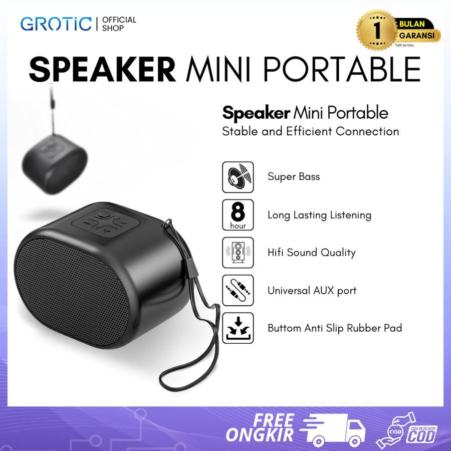 Jual GROTIC Speaker Bluetooth Stereo Bass Mini Hifi Wireless Audio ...