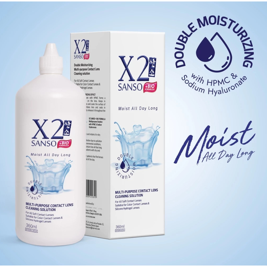 Jual Air Softlens X2 Sanso 360ML / Cairan Softlens X2 Sanso 360ml / X2 ...
