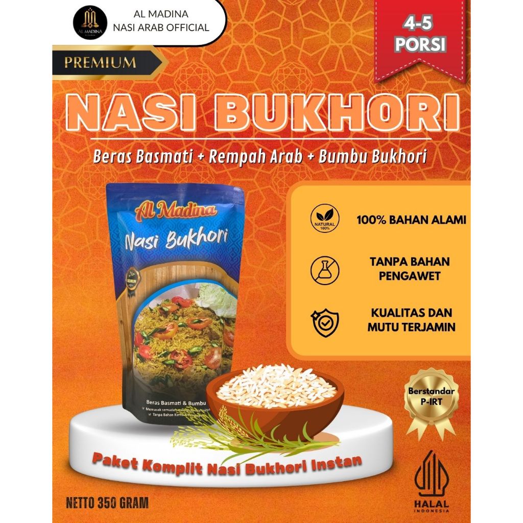 Jual Al-Madina Nasi Bukhori Basmati komplit instan kemasan 350 Gram ...