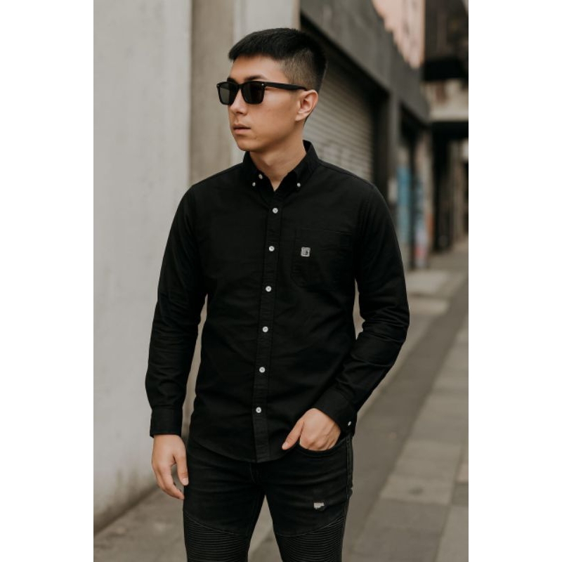 Jual Kemeja Pria Hitam Polos Black series Workshirt Caemorist | Shopee ...
