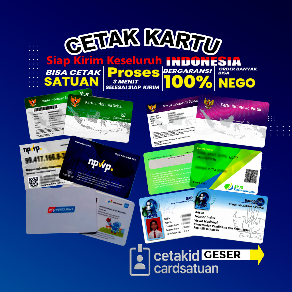 Jual CETAK KARTU BPJS KIS, NISN,NUPTK BPJS Ketenagakerjaan & NPWP BAHAN ...