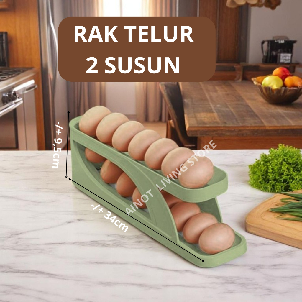 Jual [ALS]Rak Telur 2 Susun Minimalis – Tempat Penyimpanan Telur Hemat ...