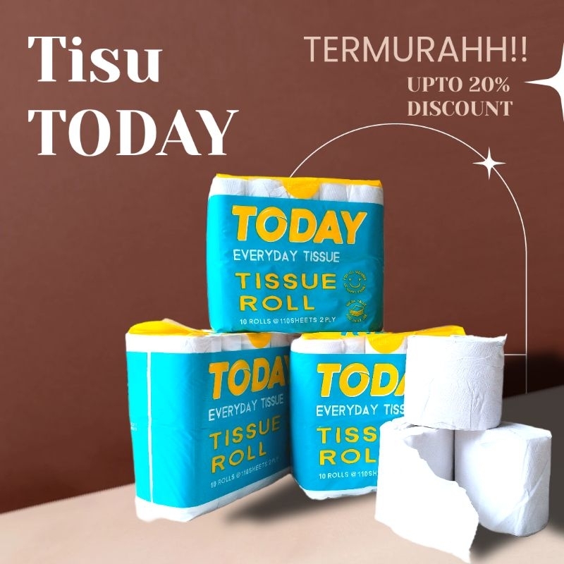 Jual TISU ROLL SERBAGUNA 2ply | Tisu Today | Shopee Indonesia