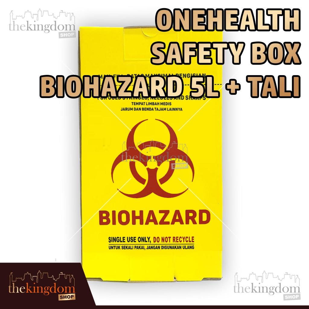 Jual Onehealth Safety Box Biohazard 5L Tali Yellow 5 Liter Tempat Sampah Limbah Medis Kotak Tong ...
