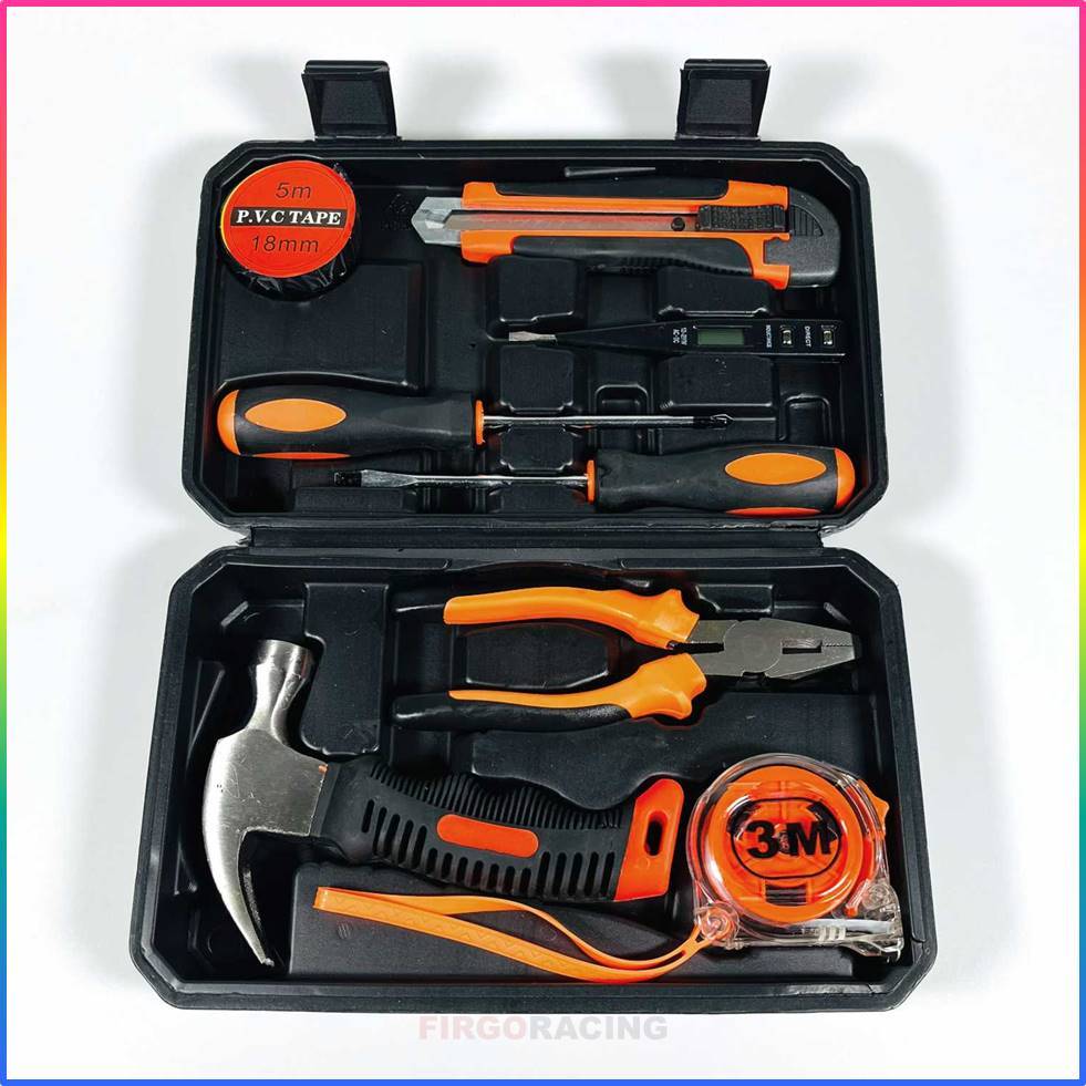 Jual Satu Set Perkakas Tang Palu Obeng Cutter Meteran 8in1 | Shopee ...