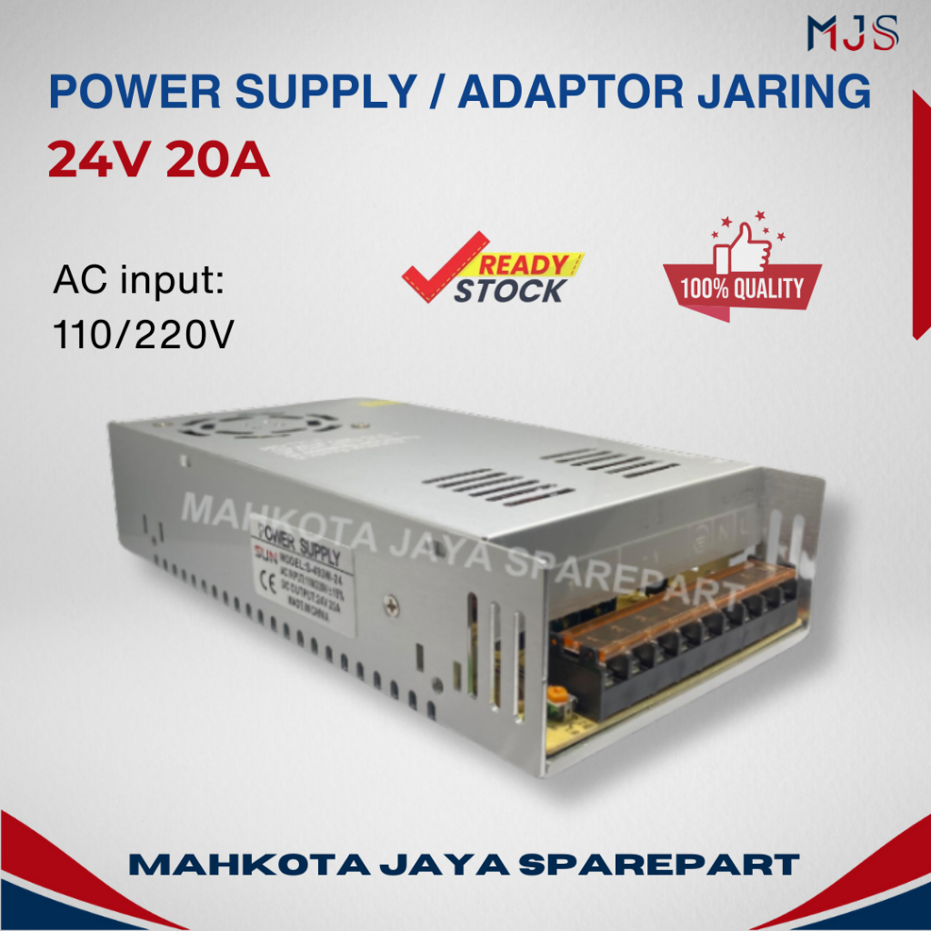 Jual POWER SUPPLY / ADAPTOR JARING switching psu 24 volt 20 ampere / 24V 20A SUN | Shopee Indonesia