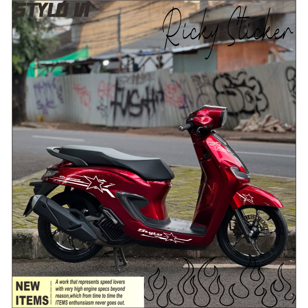 Jual STYLOV1 CUTTING STICKER STRIPING VARIAN BINTANG VARIASI STYLO 160 ...
