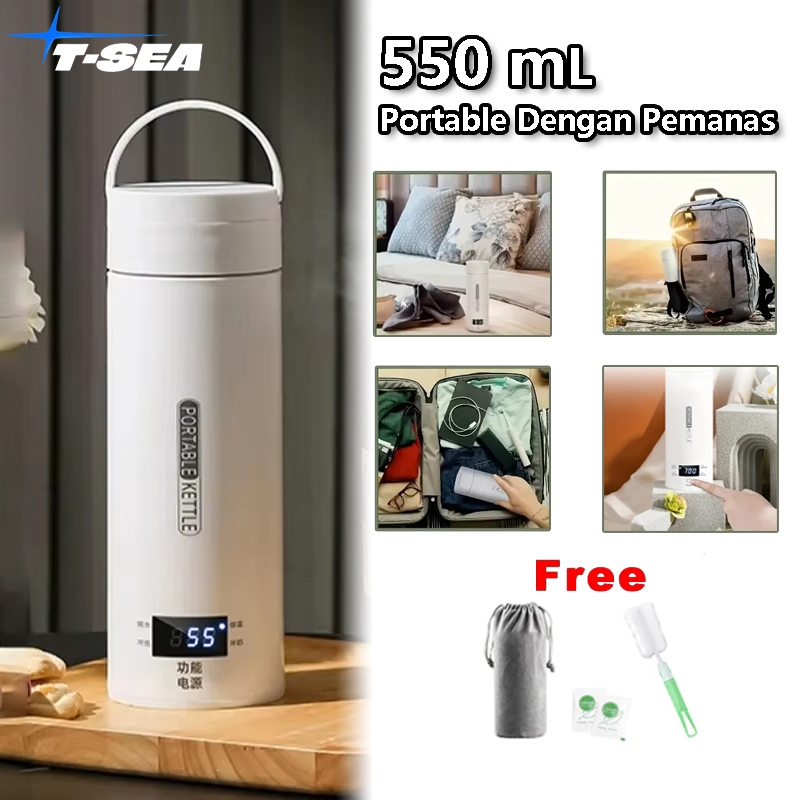 Jual T-SEA 500ML Portable Kettle Electric Thermos Pemanas Air Teko ...