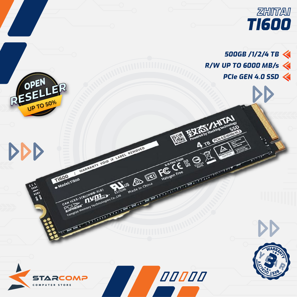 Jual ZHITAI TI600 SSD NVME 2280 GEN4 500GB / 1TB / 2TB / 4TB - TI 600 | Shopee Indonesia