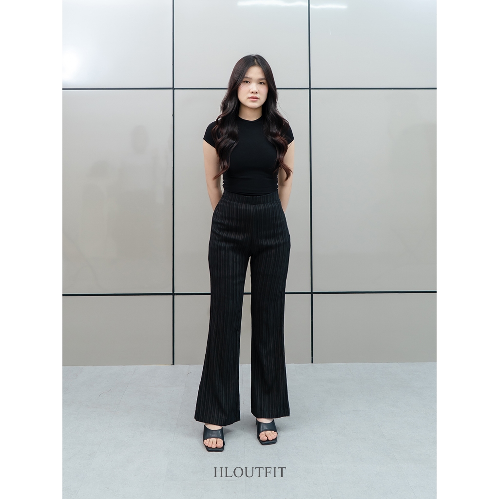Jual HL Crush Crinkle Cutbray Pants- Celana Cutbray Highwaist Realpict ...