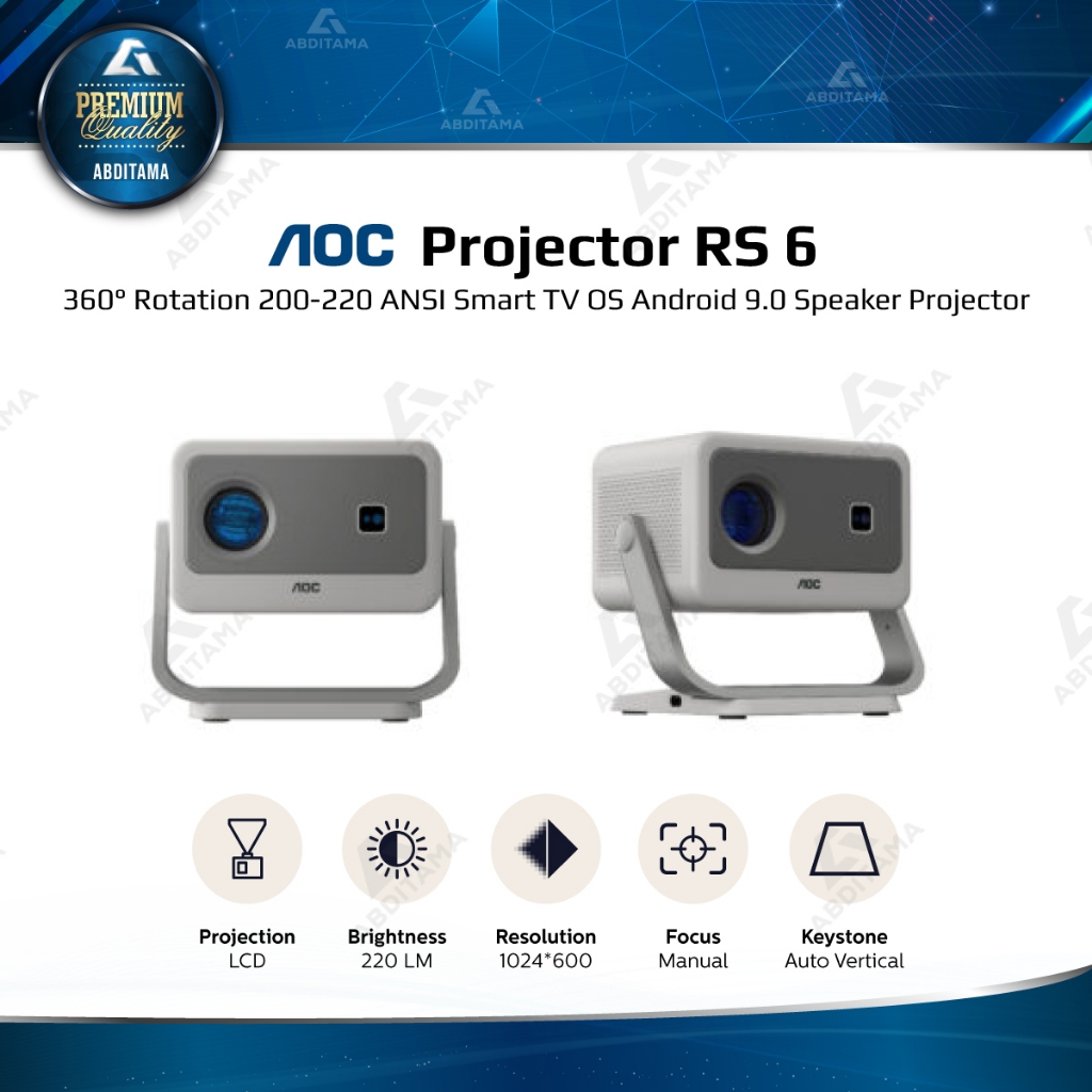 Jual LED SMART Projector AOC RS6 200-220 ANSI Smart TV OS Android 9.0 ...