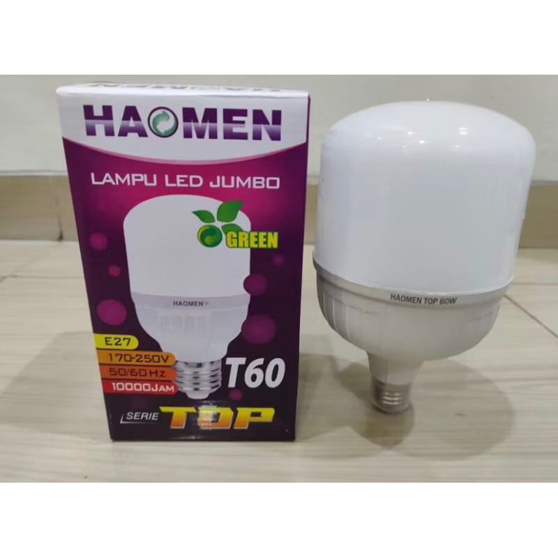 Jual Lampu led HAOMEN 60 Watt / T60 Cahaya putih terang GARANSI 1 TAHUN | Shopee Indonesia