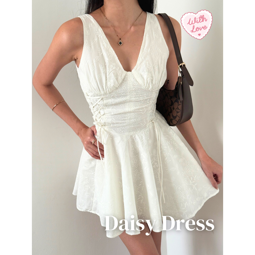 Jual With Love The Brand | DAISY DRESS | Mini Dress Brokat Fit & Flare ...