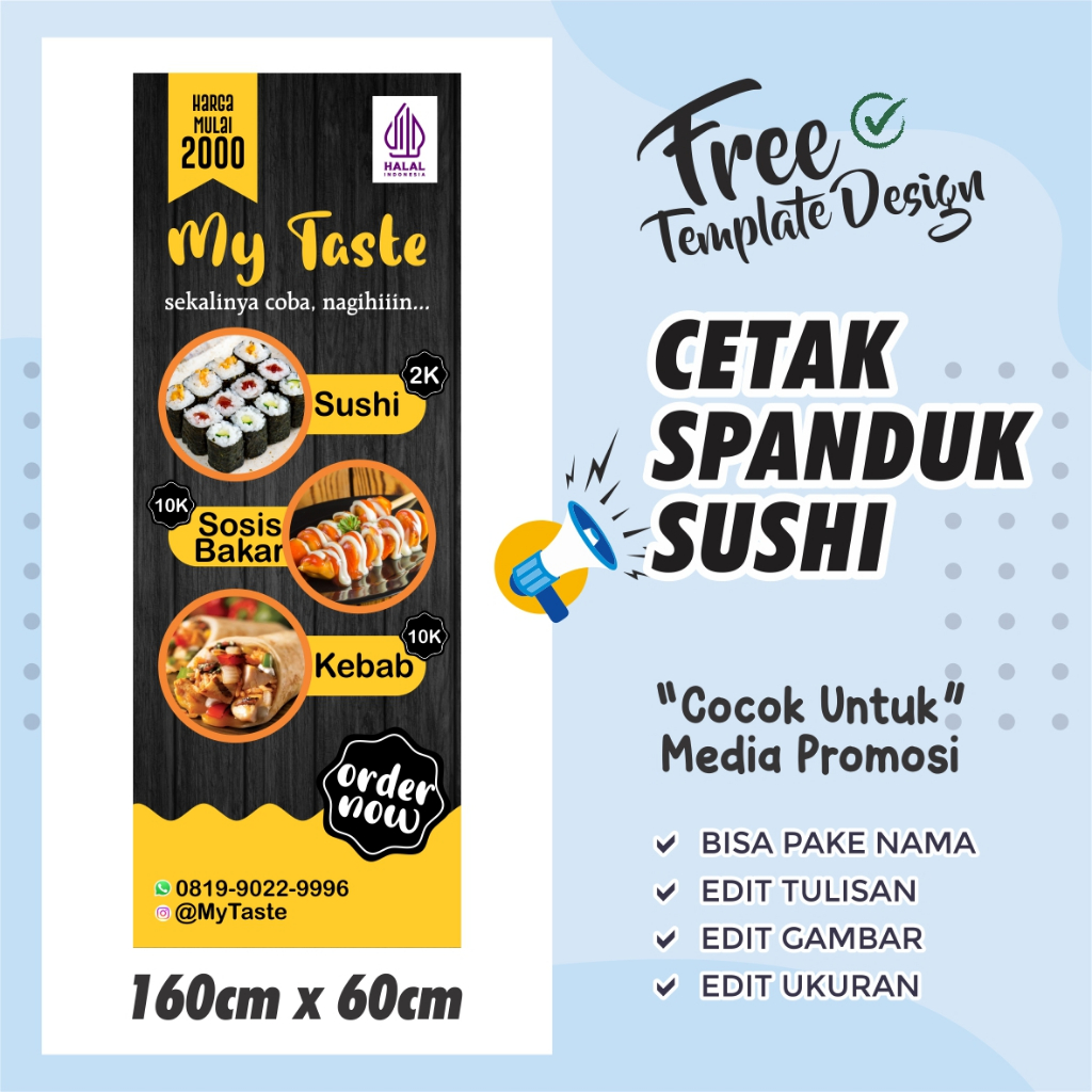Jual Banner Spanduk - Jualan Makanan - Sushi & Kimbab - Custom Bisa Di ...