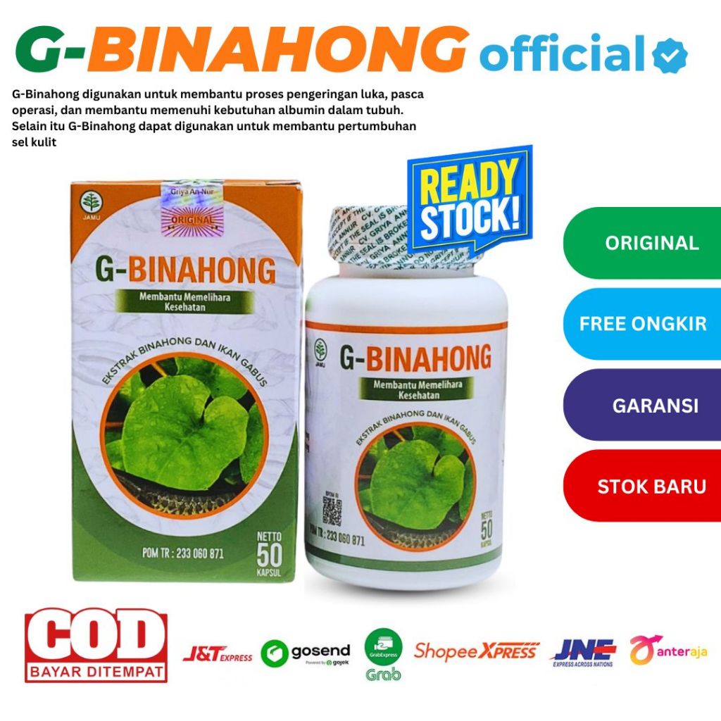 Jual Kapsul G Binahong Kapsul 100% Original Asli Daun Binahong Ekstrak Plus Albumin Ikan Gabus ...