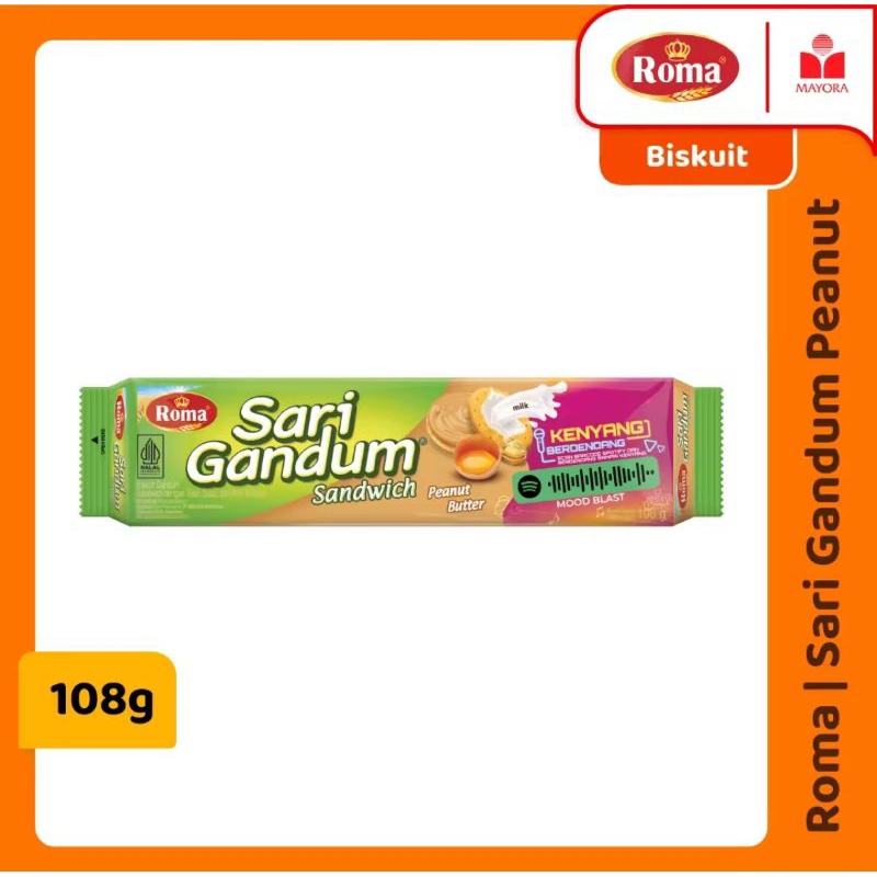 Jual Roma Sari Gandum Sandwich Cokelat & Peanut – Biskuit Gandum Isi ...