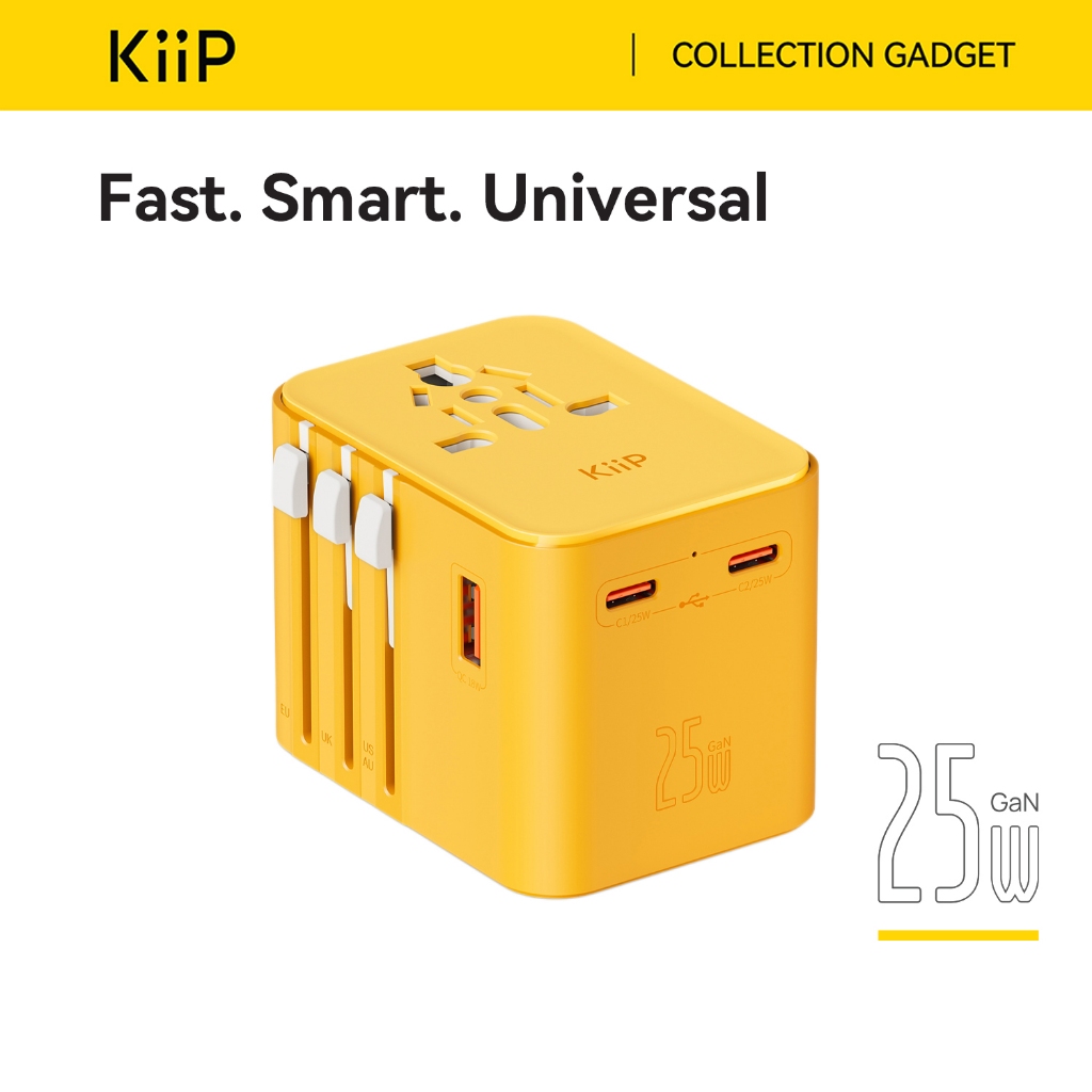 Jual Kiip C27T Travel Adaptor GaN Adapter Charger Universal PD Fast Charging 25W | Shopee Indonesia