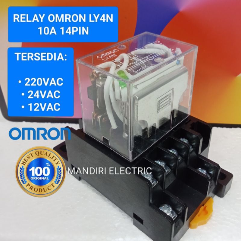 Jual Relay Omron Ly4n/ly4 12vdc 10A 14kaki+socket | Shopee Indonesia
