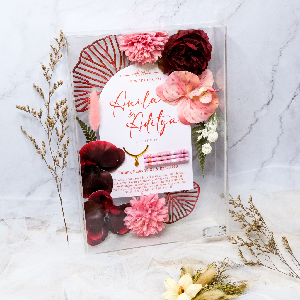 Jual Mahar Pernikahan Akrilik Frame Pernikahan Modern Akrilik Mahar ...