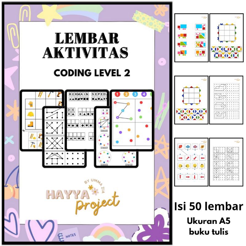Jual HAYYA PROJECT - 50Lembar Coding anak LEVEL 2 SD CODING FOR KIDS ...