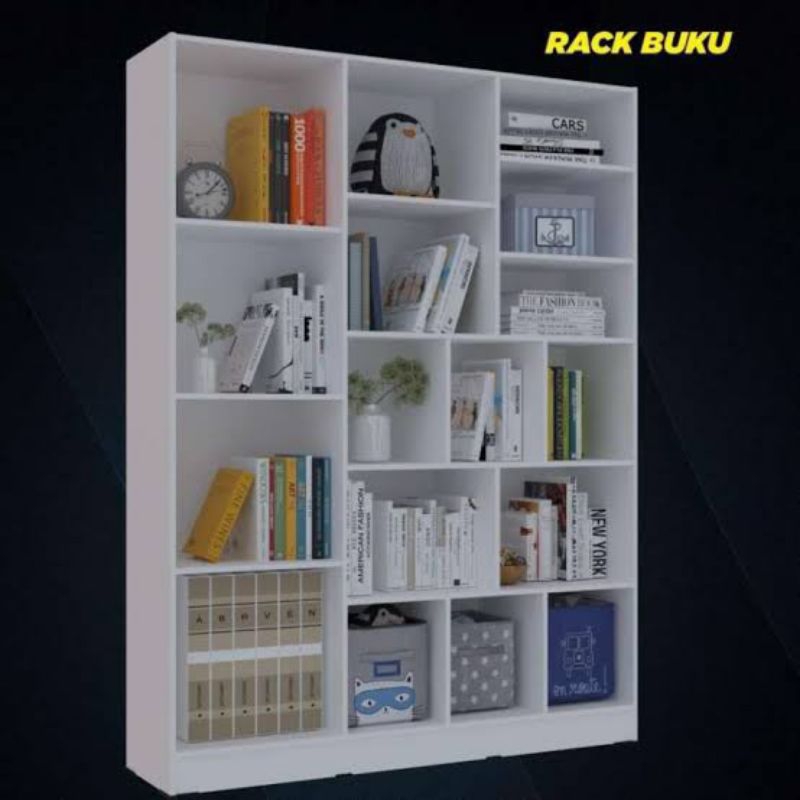 Jual RAK BUKU SERBAGUNA / RAK BUKU PUTIH BANYAK SEKAT / RAK MINIMALIS ...