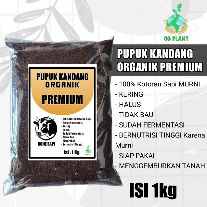 Jual GoPlant - PUPUK KOHE SAPI ORGANIK PREMIUM 1kg MURNI 100% ...