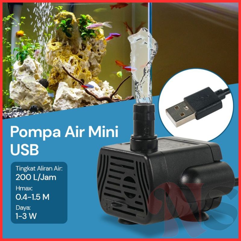 Jual Pompa Air Mini USB Brushless Submersible Aquarium 5V - 1020 ...