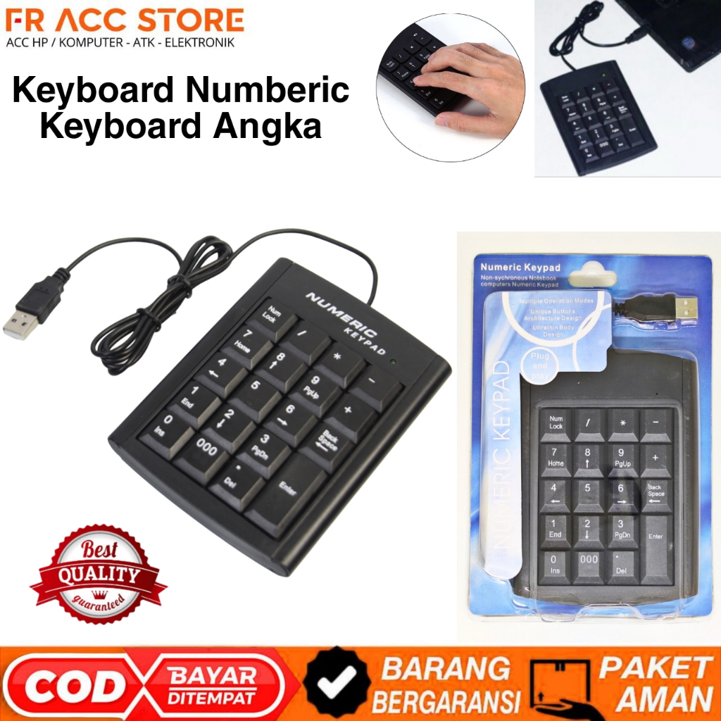 Jual Keyboard Numeric USB 19 Tombol Kompak keypad angka / Keyboard ...