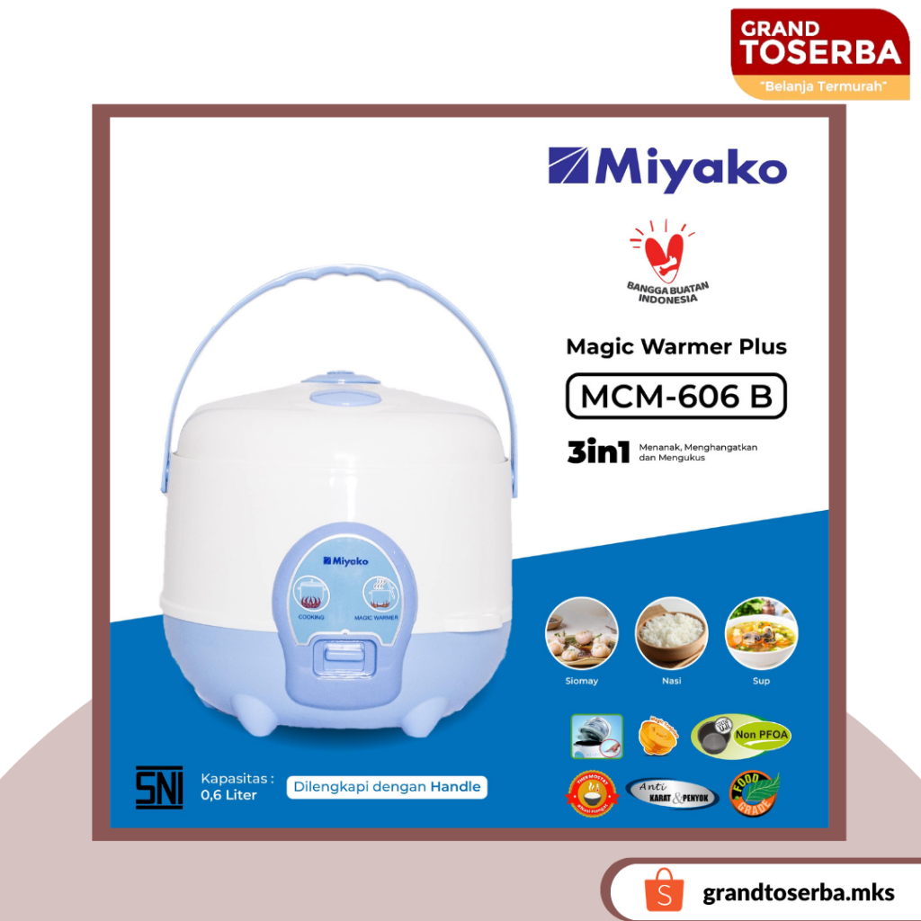 Jual RICE COOKER MIYAKO MCM-606 B | Shopee Indonesia
