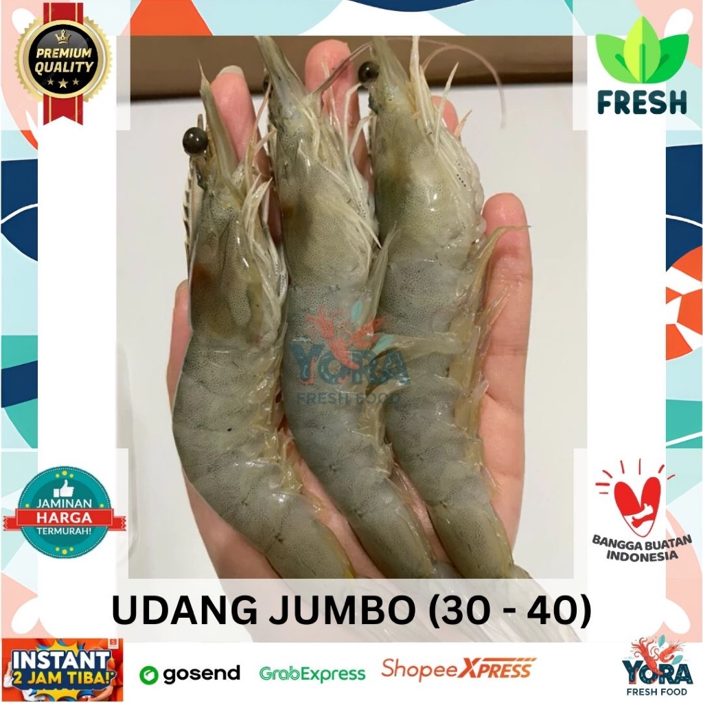 Jual UDANG VANAME JUMBO SIZE 30-40 1KG FRESH FROZEN PREMIUM INSTAN ...