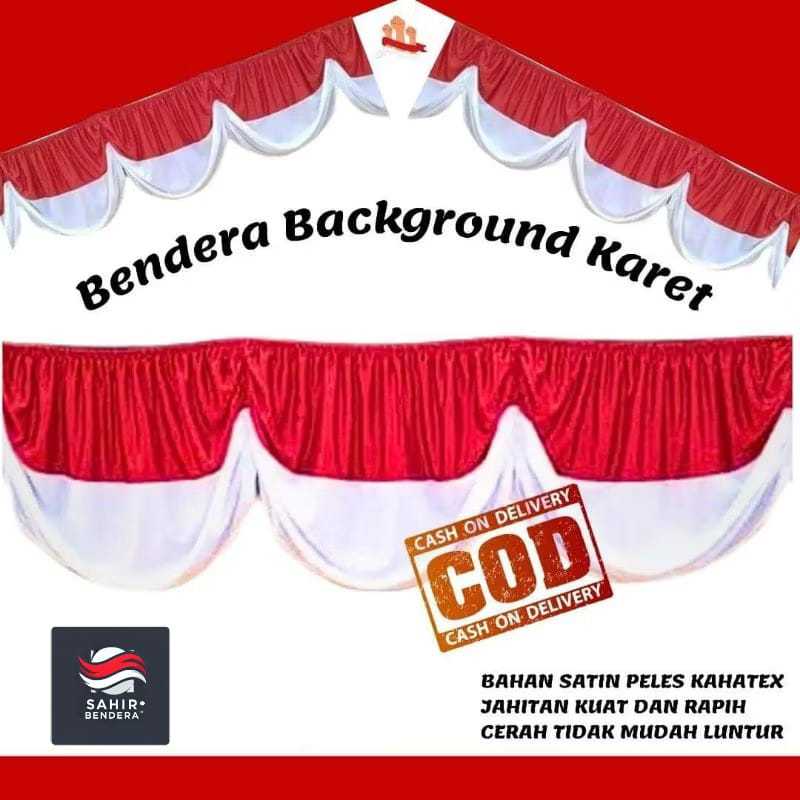 Jual Bendera Background Karet BACKGROUND KARET 10 GELOMBANG/BEKRON KARET/BEKRON MERAH PUTIH ...