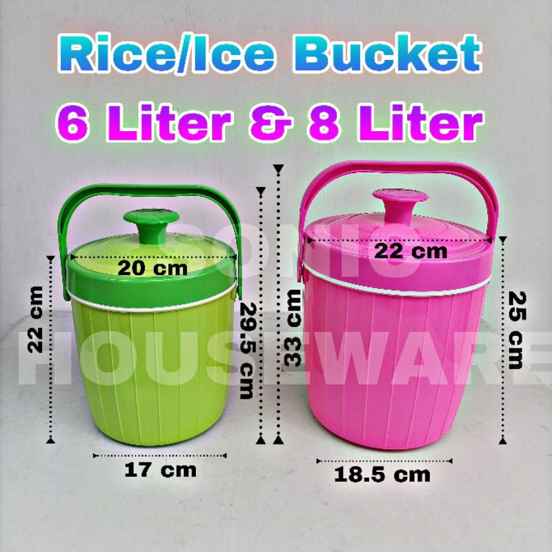 Jual Rice Ice Bucket 6 Liter 8 Liter Bos Nasi Bos Es Kecil Termos Tempat Nasi Termos Tempat Es ...