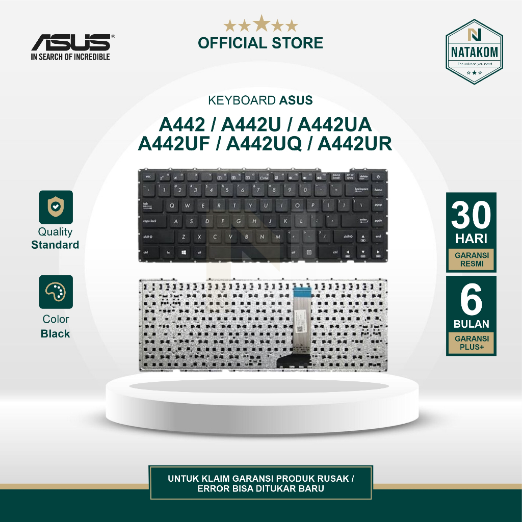 Jual KEYBOARD ASUS A442 A442U A442UA A442UF A442UQ A442UR BLACK / HITAM ...