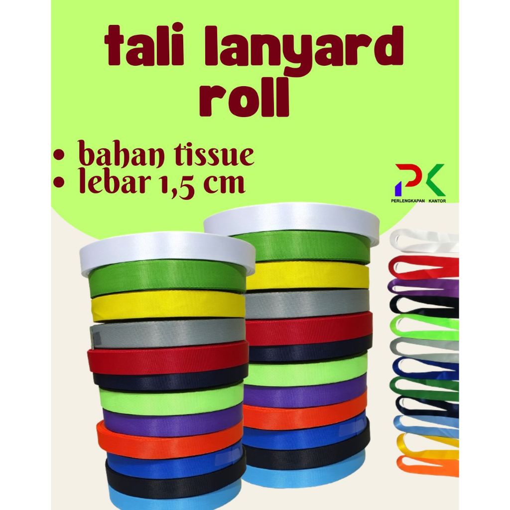 Jual TALI NYLON ROLL 1.5 cm / bahan roll tali lanyard IDCard polister ...