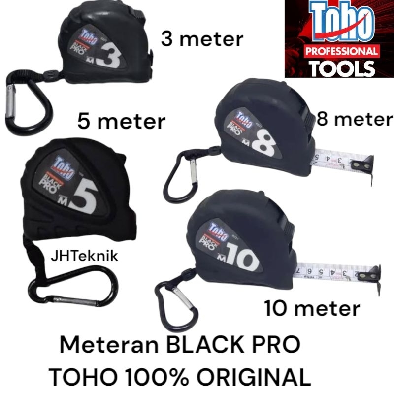 Jual Meteran 3 mtr,5 mtr ,8 mtr,10 mtr TOHO BLACK PRO/Meteran Toho 3 ...