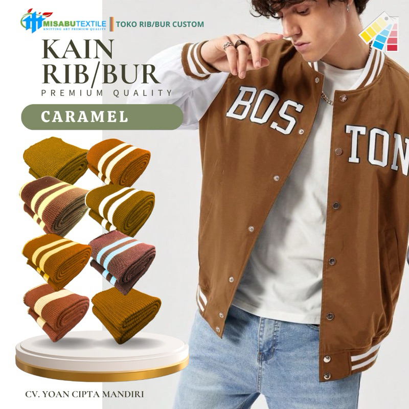 Jual Kain Rib Bur Elastis – Polos / Motif Strip – Lebar 90cm – Untuk ...