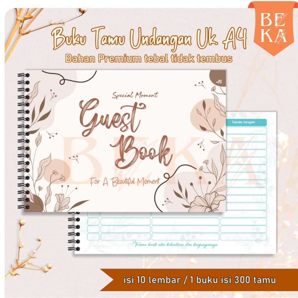 Jual Buku Tamu Undangan Nikah A4 - Isi 10 Lembar | Wedding Guest Book Premium Jilid Spiral ...