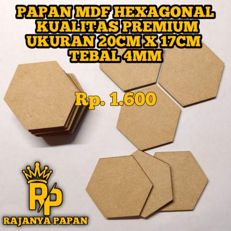 Jual Papan MDF Hexagonal ukuran 20cm x 17cm tebal 6mm | Shopee Indonesia