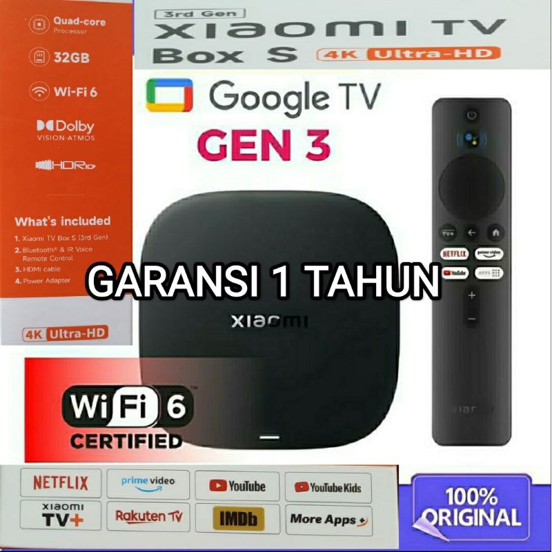 Jual xiomi TV Box s 4k 3rd gen 3 smart tv box android | Shopee Indonesia