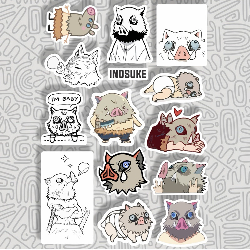 Jual Sticker Vinyl Anime Kimetsu Inosuke | Stiker Laptop Demon Slayer ...