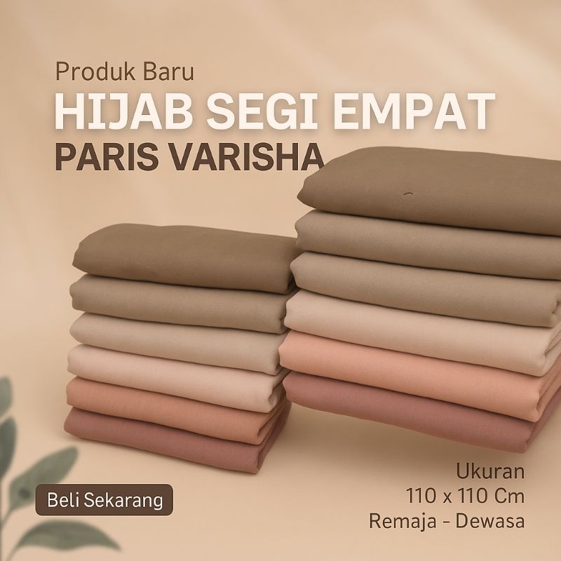 Jual Hijab Paris Varisha Jadul Polos Nyaman, Jilbab Kekinian Segi Empat Polos, Paris Jadul ...