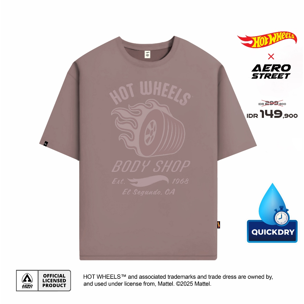 Jual Aerostreet Hot Wheels Body Shop Kaos Unisex Boxy Dusty Rose T ...