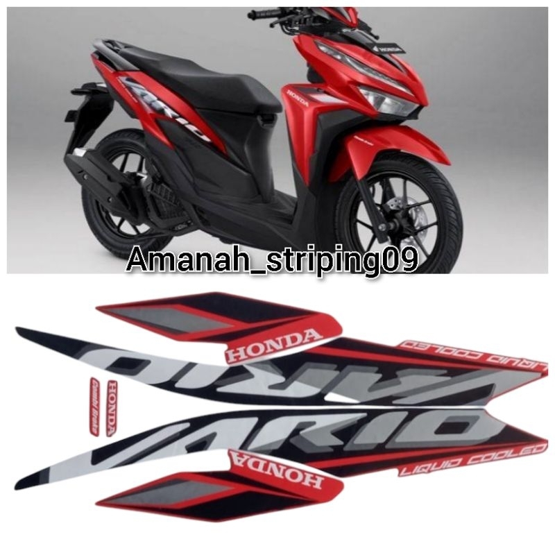 Jual Set striker striping standart motor Vario 125 new warna merah ...